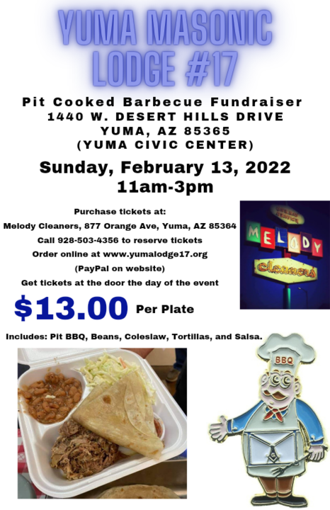 Yuma Masonic Lodge #17 BBQ - Welcome to Yuma Lodge #17 A. & A. M.